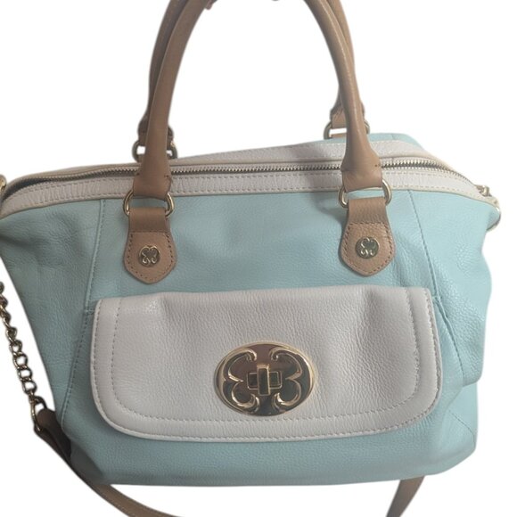 Emma Fox | Bags | Euc Emma Fox Color Block Satchel In Soft Ice | Poshmark